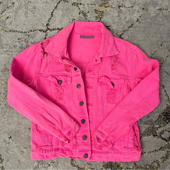 Carmar | Jackets & Coats | Nwot Carmar Neon Pink Denim Jacket | Poshmark
